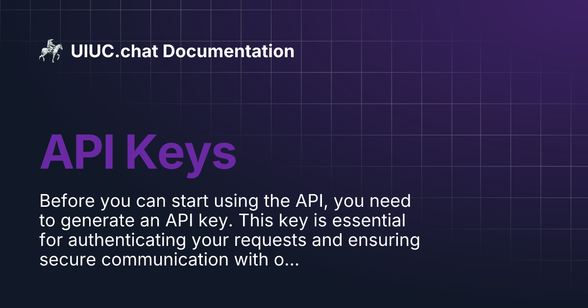 API Keys | UIUC.chat Documentation